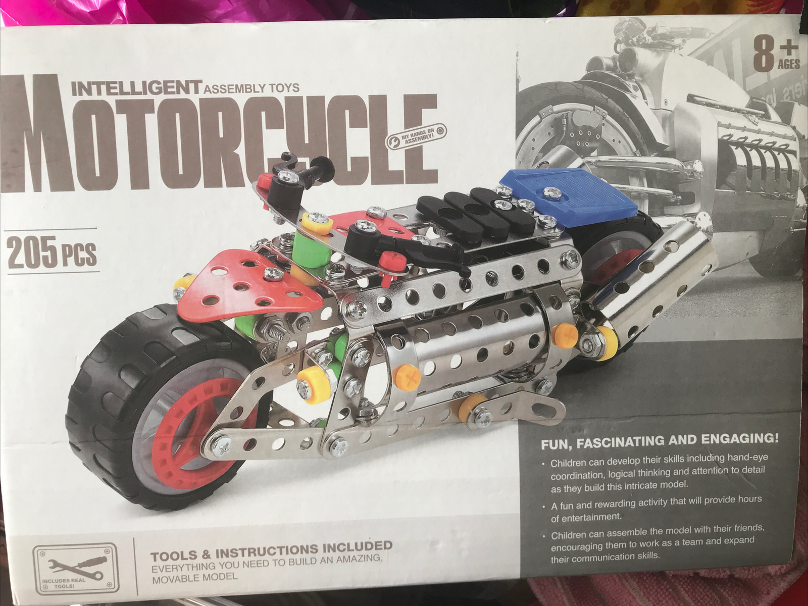 Motorcycle Intelligent Assembly Toys 205 Pieces Age 8 Construction for ...