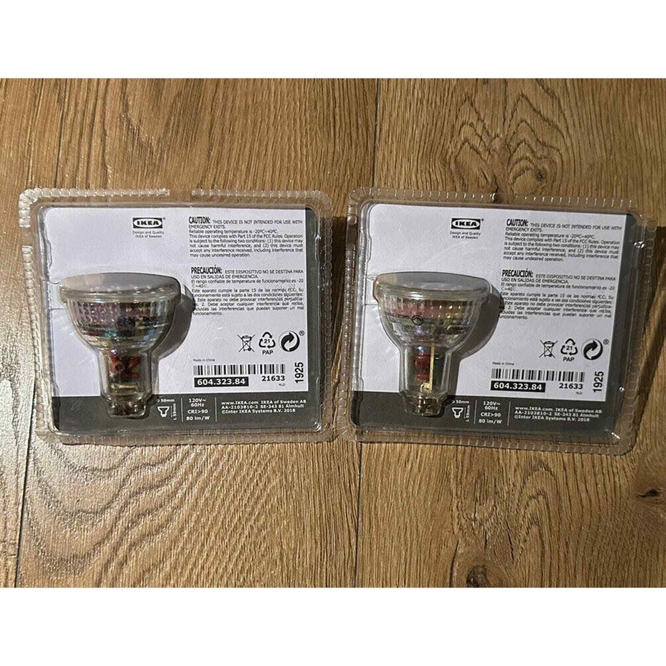 (Set Of 2) Ikea LEDARE GU10 LED bulb 600 lumen, 2700 k, Dimmable 103. ...