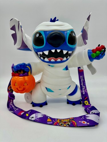 Disney Parks Happy Halloween Stitch Mummy Popcorn Bucket Light Up GITD 2025 | eBay