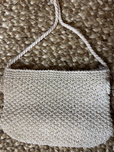 PAPPAGALLO Straw Bag Raffia Handbag Vintage Beachy Made in Italy Ivory ...