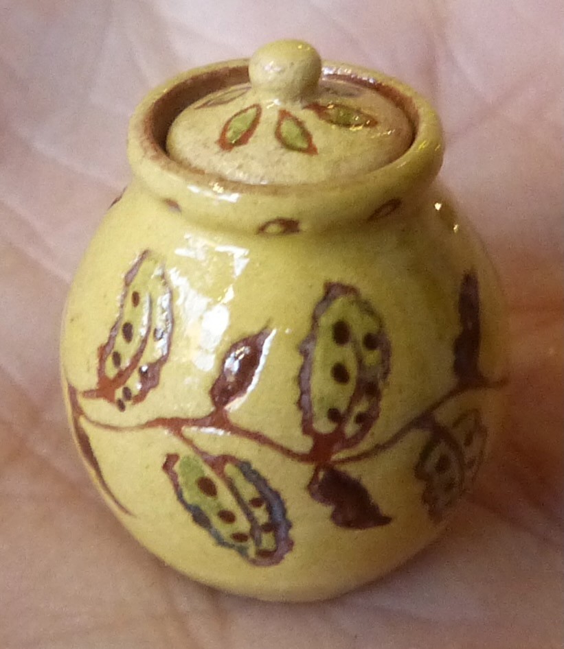 IGMA Artisan Jane Graber Miniature Redware Sgraffito Leaf Large ...