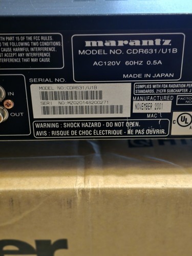 Marantz CDR631 Professional CD Recorder #1488 | eBay