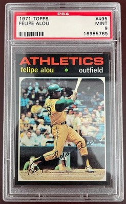 1971 Topps Felipe Alou #495 Oakland Athletics A's Action Shot PSA 9 ...