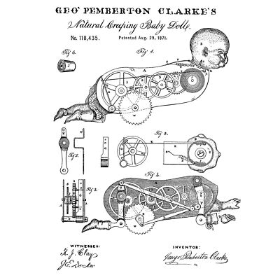 Pemberton Clarke Creeping Baby Doll Drawing Huge Wall Art Poster Print ...