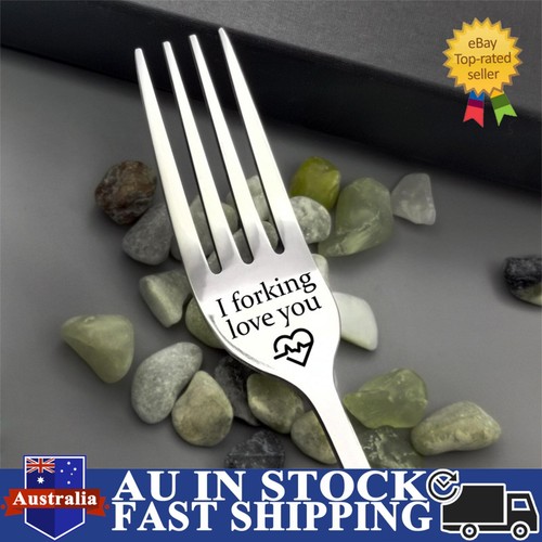 "Engraved Stainless Steel Love Fork + Gift Box Set - Silver 21cm" | eBay