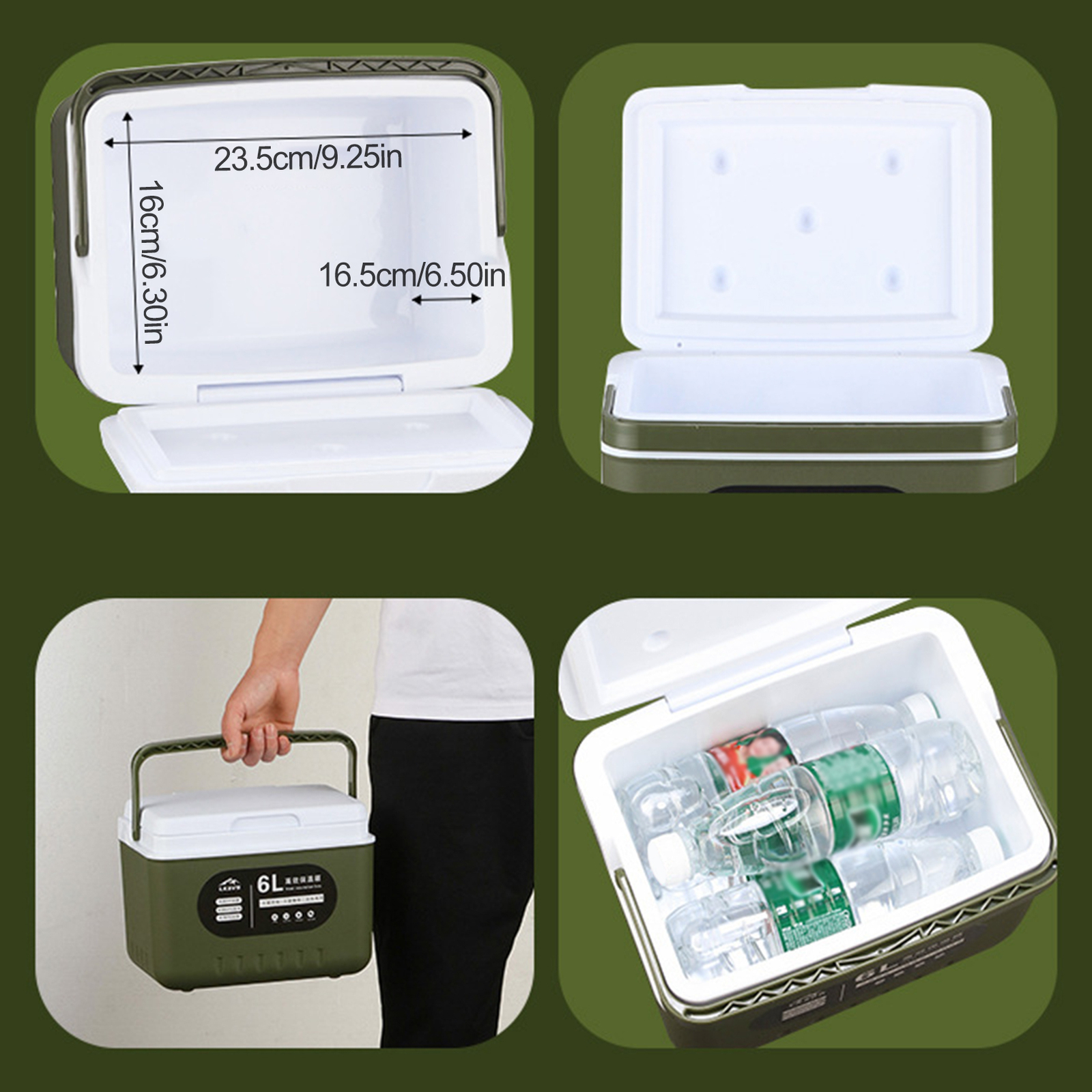 5.4 Qt Ice Box Portable Cooler Ice Chest For Outdoor Camping Travel | eBay