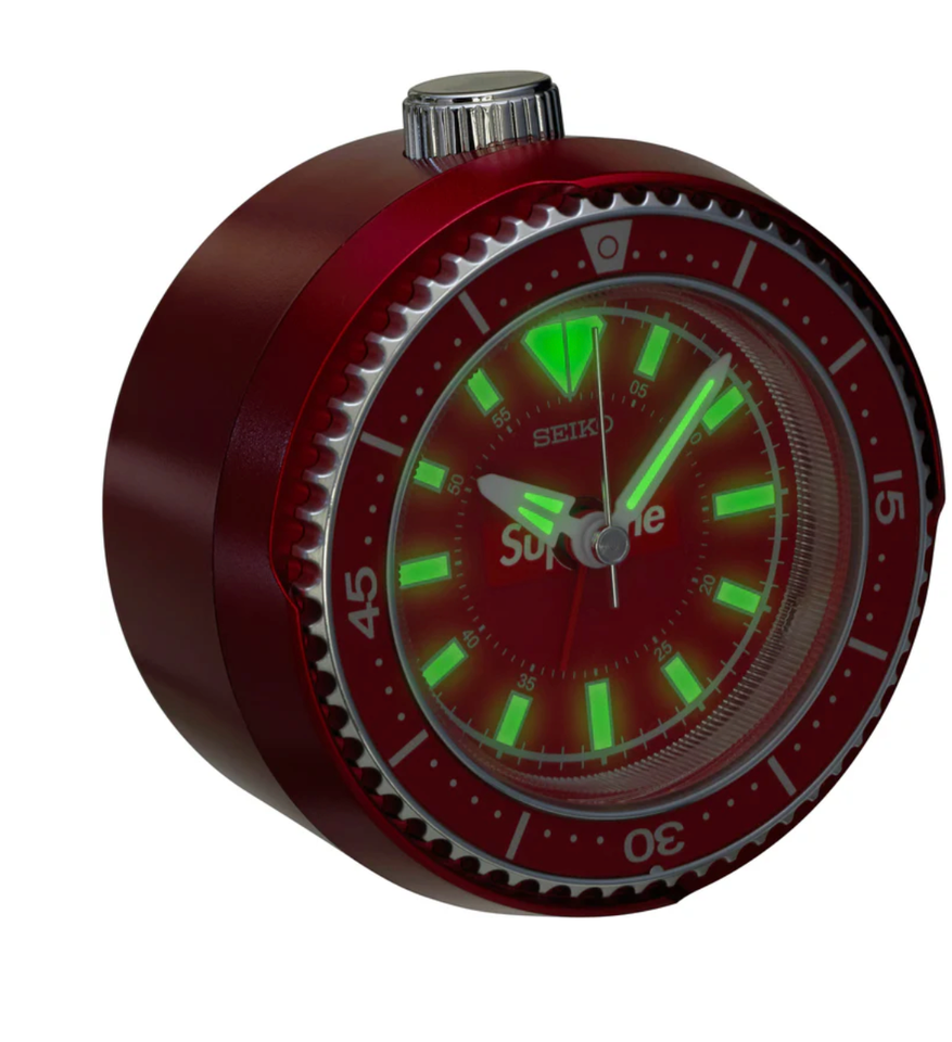 New Supreme / Seiko Mai Alarm Clock Color Red Glow in the dark 2025 ...