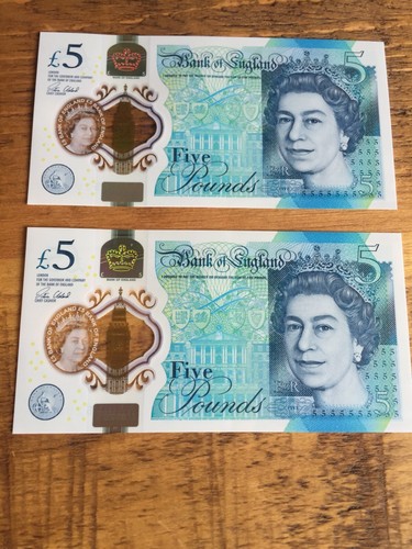 New rare collectable plastic polymer Bank of England £5 five pound note ...