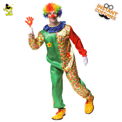 Circus Funny Clown Jumpsuit Cosplay Party Colorful Clown Costume for ...