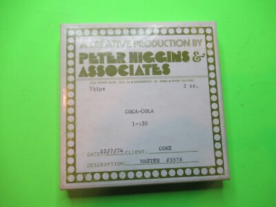 1974 COKE COLA 5" REEL TO REEL TAPE 7 1/2IPS RADIO SPOT PROMO AD SODA ...