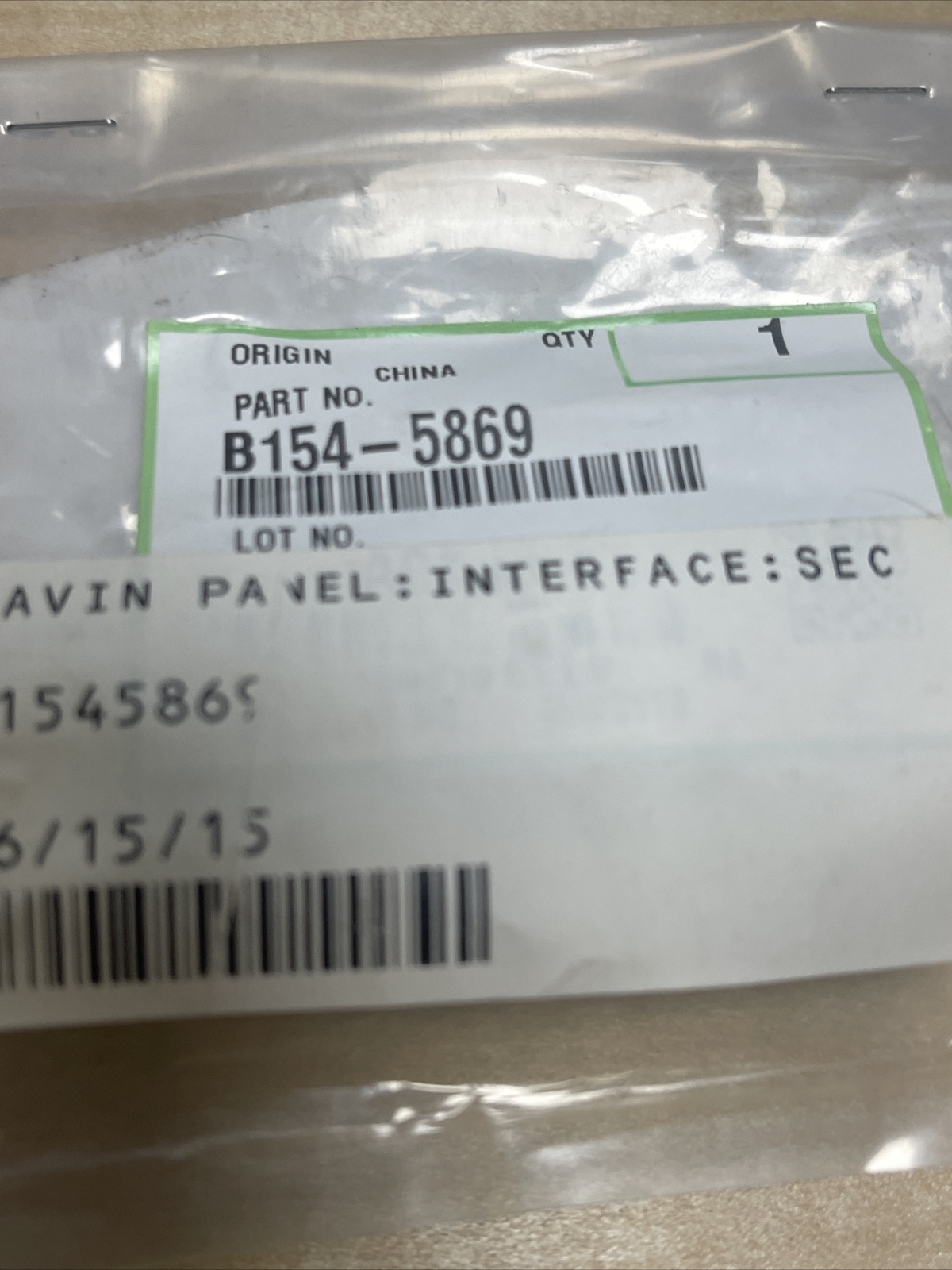 Genuine OEM Ricoh B154-5869 B1545869 Panel: Interface: Secc (RAI) 3224C ...