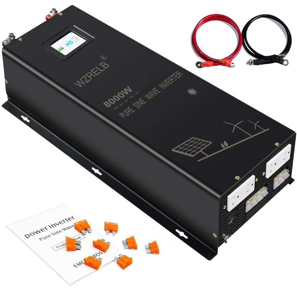 8000W Split Phase Pure Sine Wave power Inverter 24VDC 120V240V AC 2* AC ...