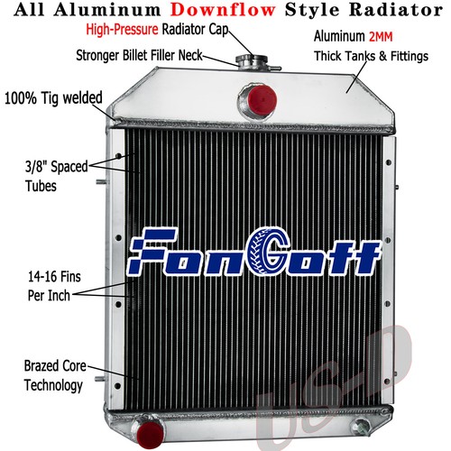3Row Aluminum Radiator For Case IH 1845,1845B,1845S,480D 480LL 580D ...