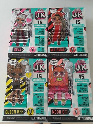 LOL SURPRISE JK LOT OF 4 SERIES 1 DIVA MC SWAG QUEEN BEE NEON QT BRAND ...