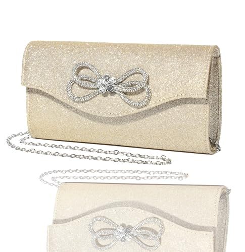 Women Diamond Bow Evening Bag Rhinestone Clutch Purse Wedding Prom S ...