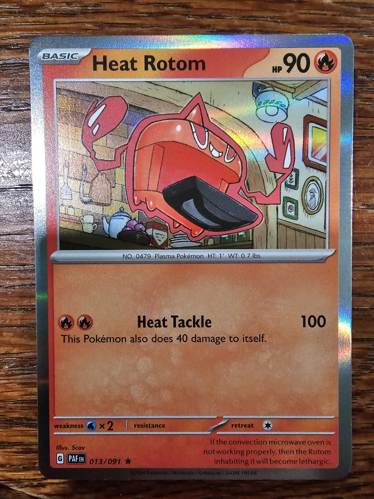 Heat Rotom 013/091 Holo Paldean Fates Pokémon TCG Scarlet Violet Rare ...
