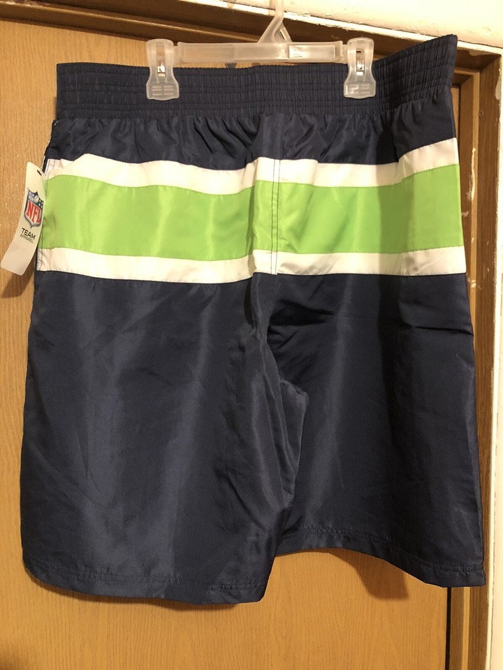 SEATTLE SEAHAWKS SWIM TRUNKS BATHING SUIT MENS XL BLUE POCKETS 2017 | eBay