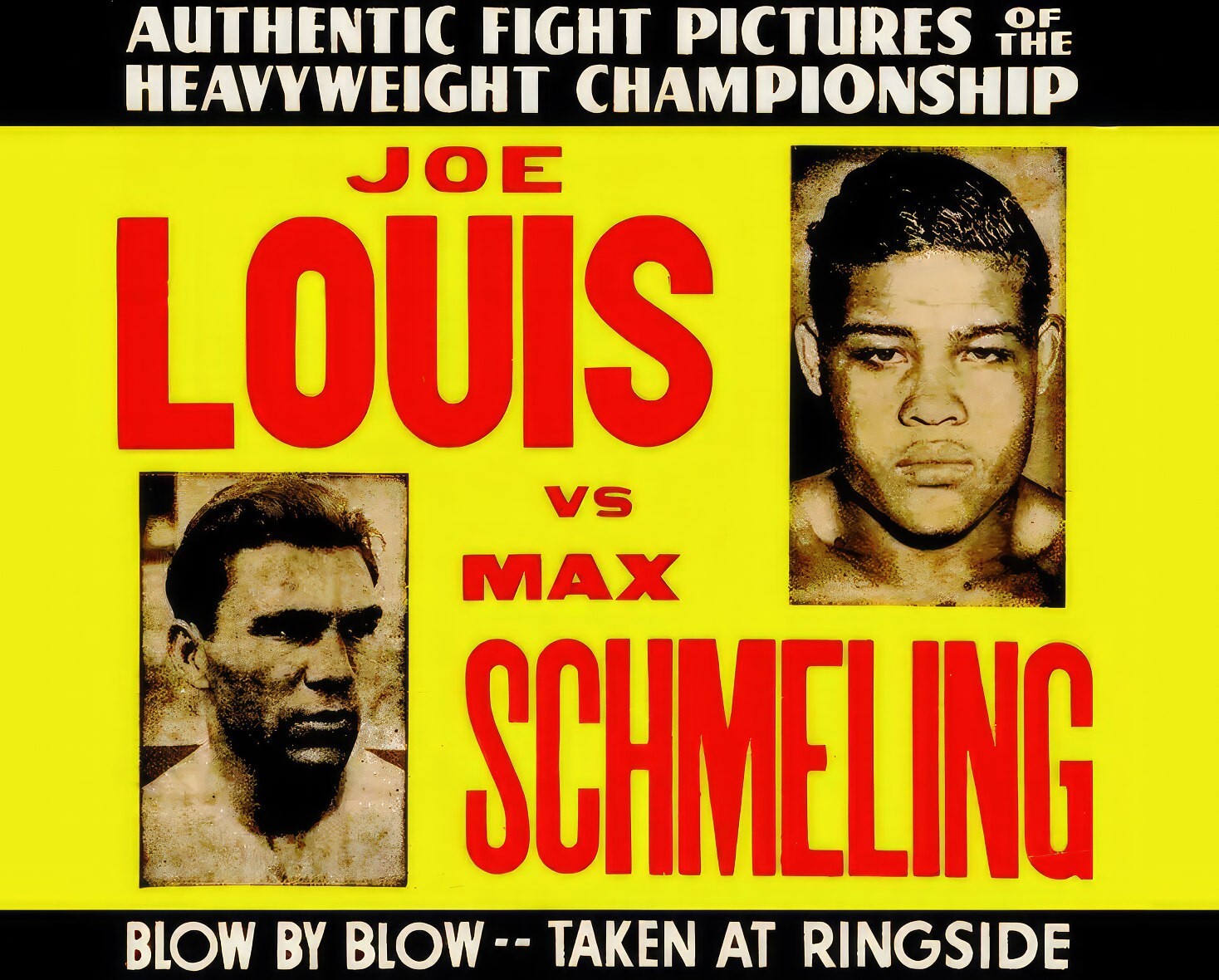 Joe Louis vs Max Schmeling Wall Art from Broadside Advertisement - 8x10 ...