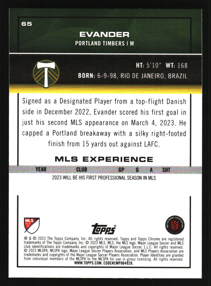 Evander 2023 Topps #65 Portland Timbers | eBay