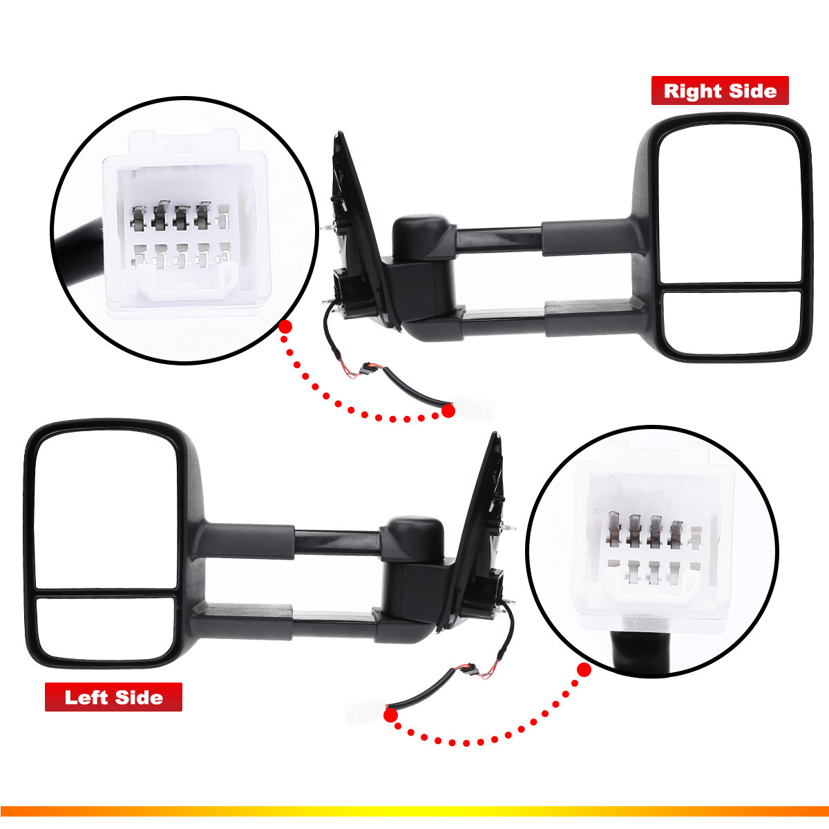 Power Extendable Towing Mirrors for Isuzu D-Max Holden Colorado RG w/o ...