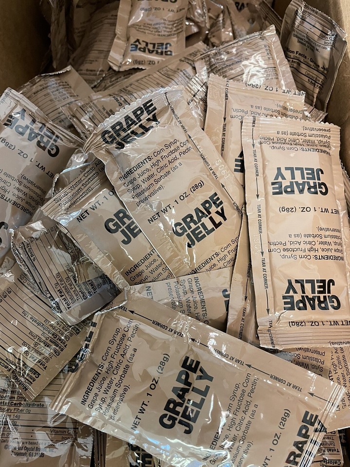 Bulk MRE Jelly Jam Grape Apple Strawberry Emergency Survival Snack Food ...
