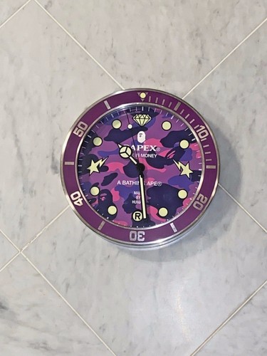 Rare A Bathing Ape Bapex Purple Camo Wall Clock AUTHENTIC BAPE | eBay