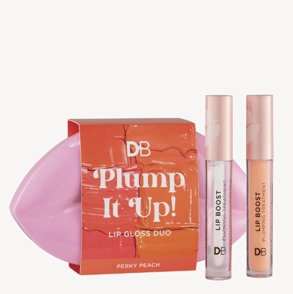DB Cosmetics Plump It Up Lip Gloss Duo Perky Peach | eBay