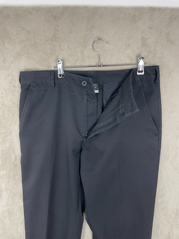 Men's Nike Golf Dri-Fit Black Trousers Straight Size W32 L32 Regular ...