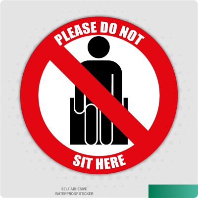 12 x Social Distancing Seat Stickers Please Do Not Sit Here 65mm Self ...