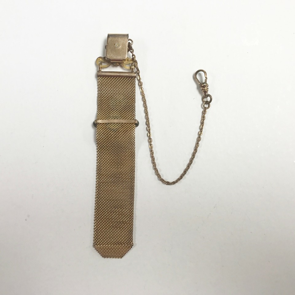 e718 Antique Gold Filled Mesh Fob Vest Pocket Watch Fob with Slide | eBay