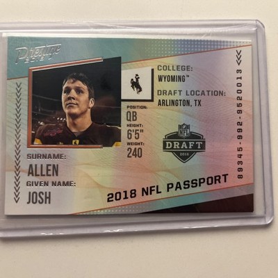 2018 Panini Prestige Josh Allen NFL Passport Rookie Insert Wyoming QB ...