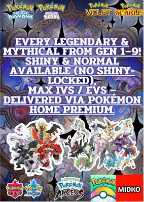 COMPLETE Gen 1–9 Legendary & Mythical Set (Normal + Shiny) 194 Pokémon ...