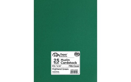 PA Paper Accents Textured Cardstock 8.5" x 11" Highland Green 73lb ...