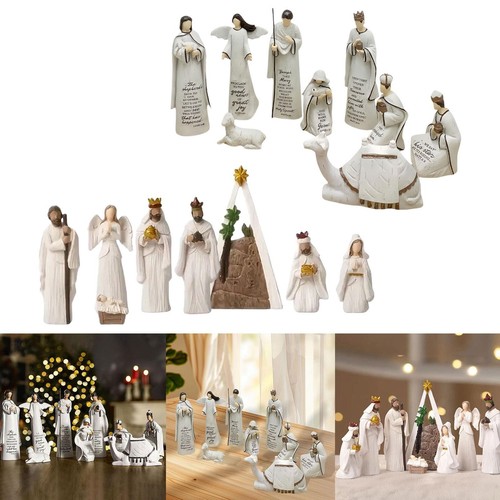 Nativity Scene Ornament Decorative Christian Sculpture for Party Office ...