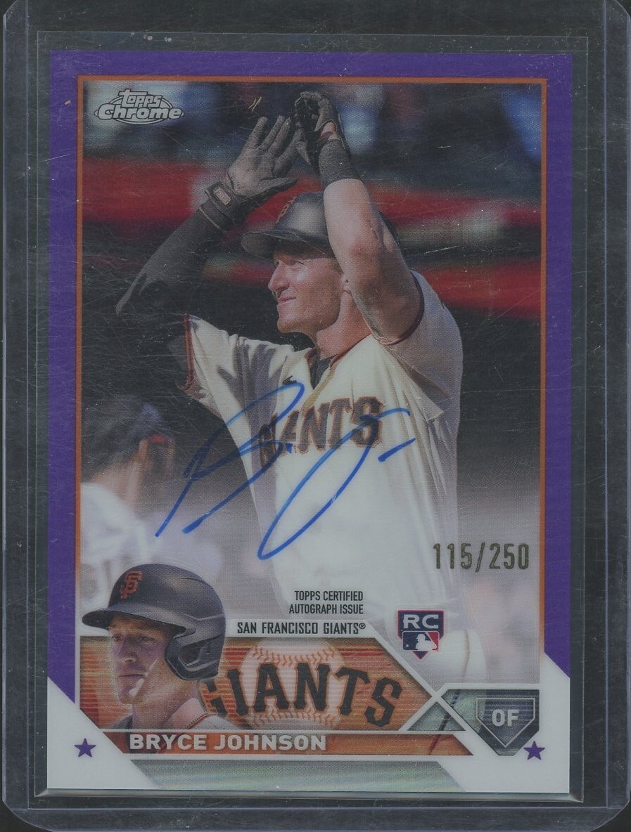 2023 Topps Chrome - Rookie Autographs Bryce Johnson #RA-BJ Purple ...