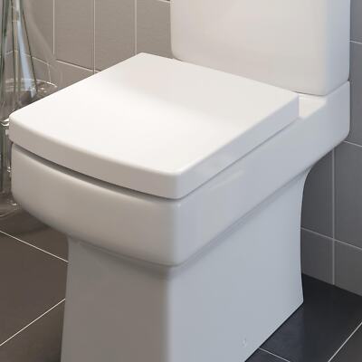 Soft Close White Square Toilet Seat - Top Fix Plastic Contemporary ...