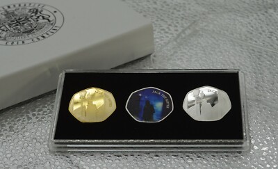 Trio of JACK THE RIPPER Commemoratives in Gift Box/Case with 50p ...