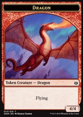 MRM Japonese Token Dragon 4/4 Flying MTG magic WAR | eBay