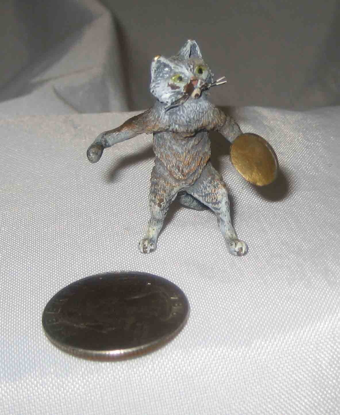 Antique Small Victorian Cold Paint Vienna Bronze Cat with Cymbal | eBay