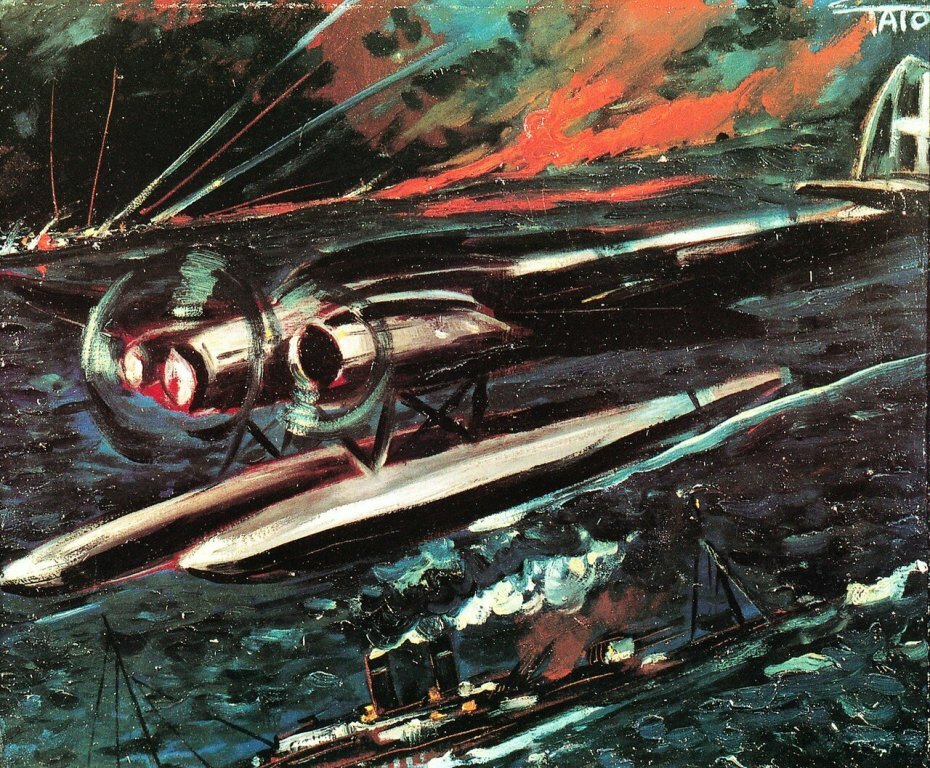 Hunting Torpedo Boats Tato : Italian Futurist Warplane Art Print to ...