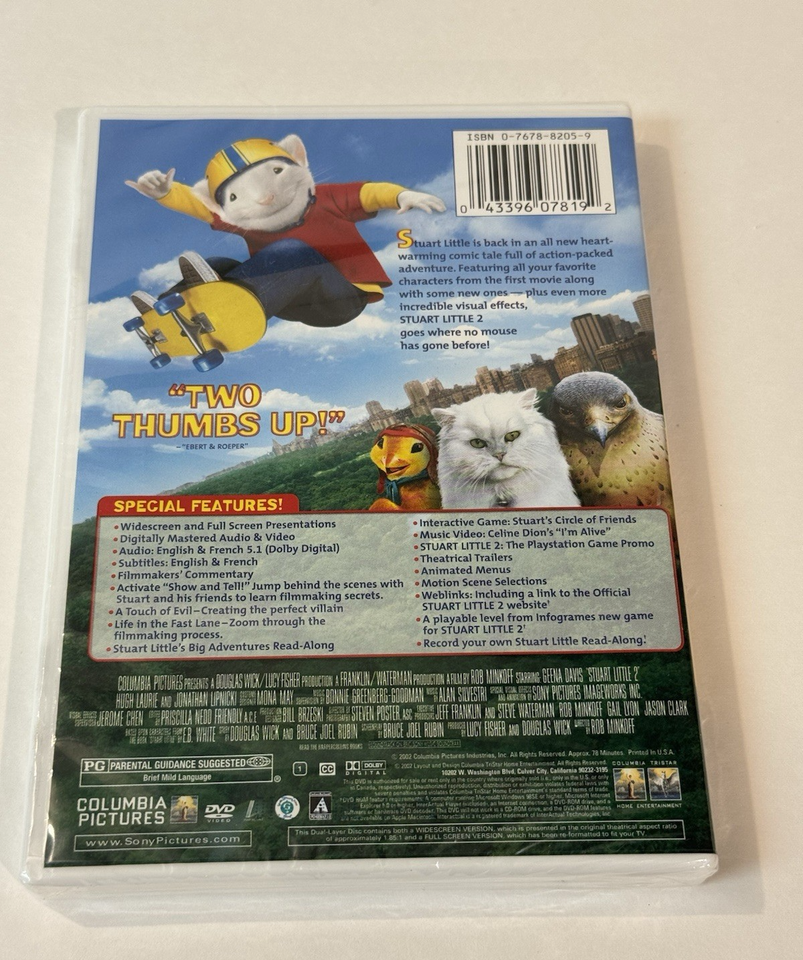 Stuart Little 2 DVD 2002 Animated Widescreen Full Screen Special ...
