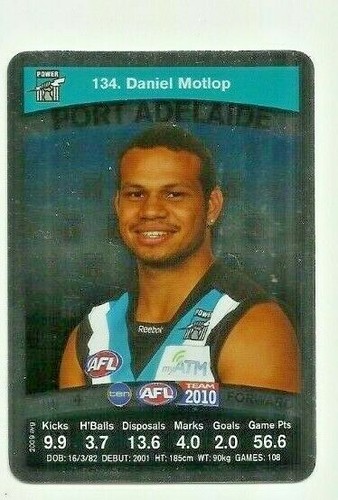 2010 Teamcoach SILVER PORT ADELAIDE DANIEL MOTLOP # 134 CARD AFL | eBay