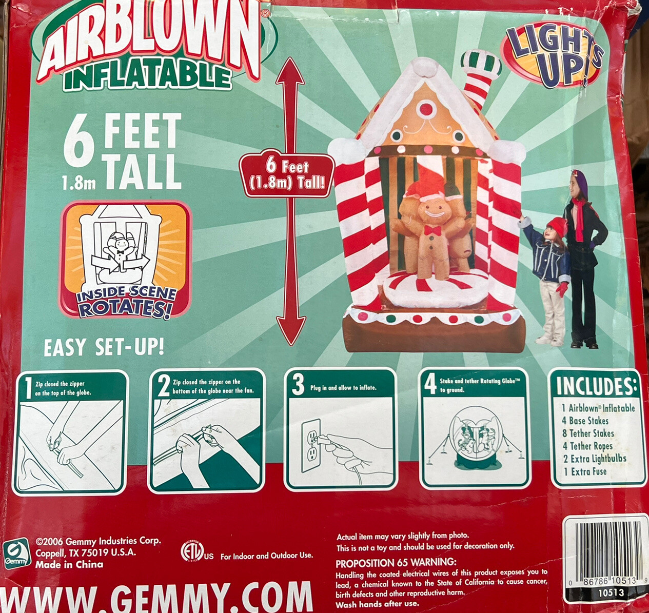 2006 Gemmy 6’ Rotating Gingerbread House LIGHTED Christmas Inflatable ...