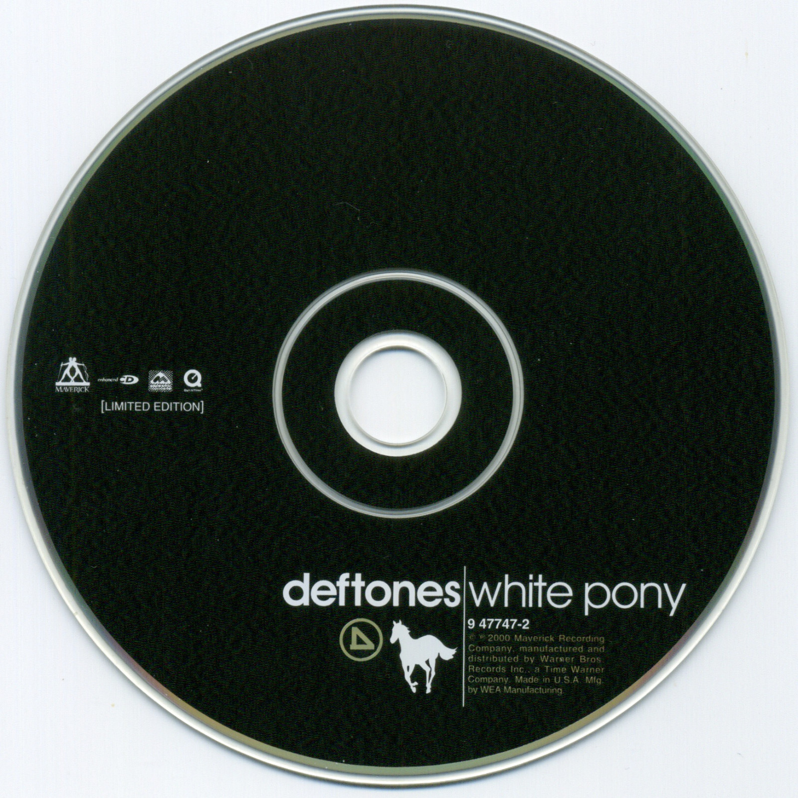 DEFTONES White Pony [Limited Edition Black]; 2000 CD Maverick DISC ONLY ...