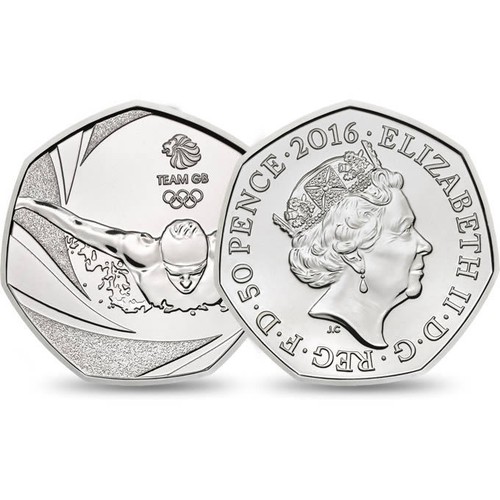 2016,50P COIN TEAM GB RIO OLYMPIC SWIM RARE FIFTY PENCE SWIMMING. | eBay