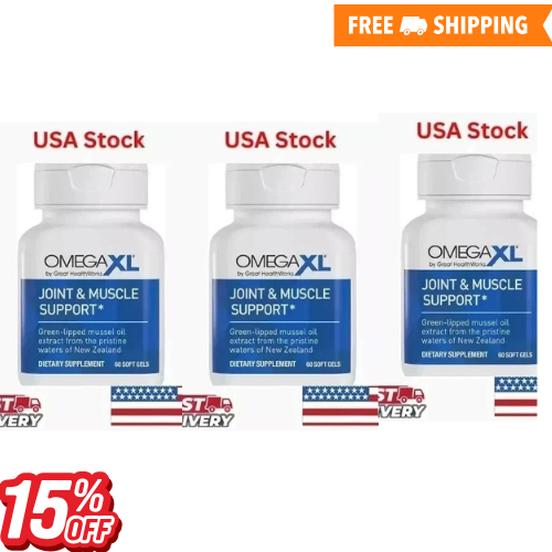3Pack Omega XL 60 Capsules-Green Lipped Mussel Omega-3 Joint Relief ...