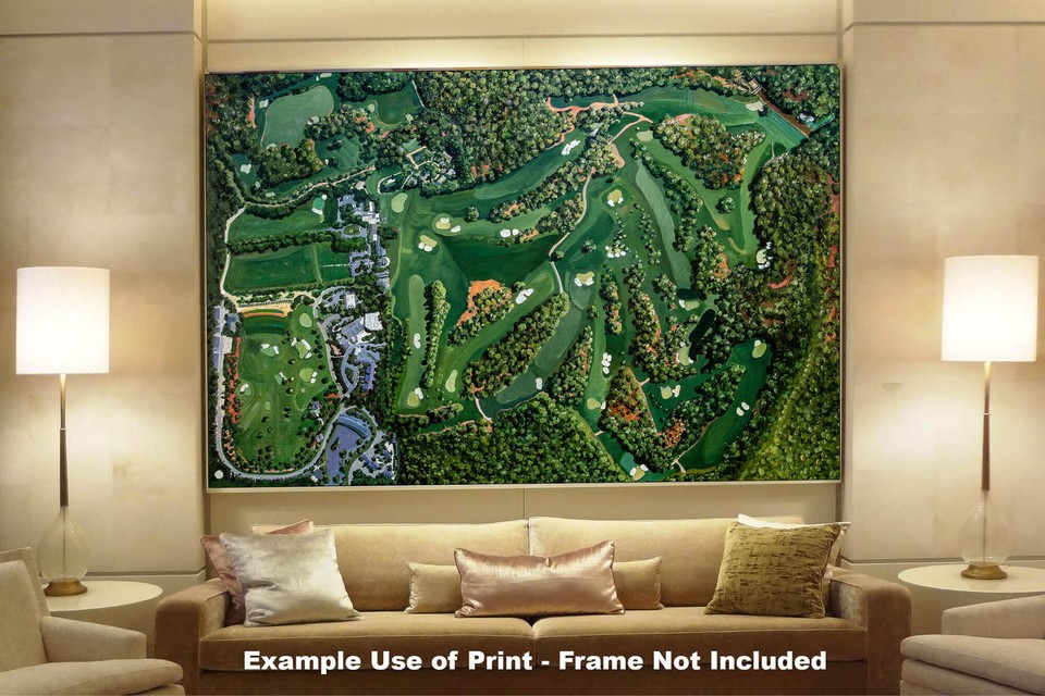 Augusta National Golf Holes all holes Aerial View Overhead Masters Art ...
