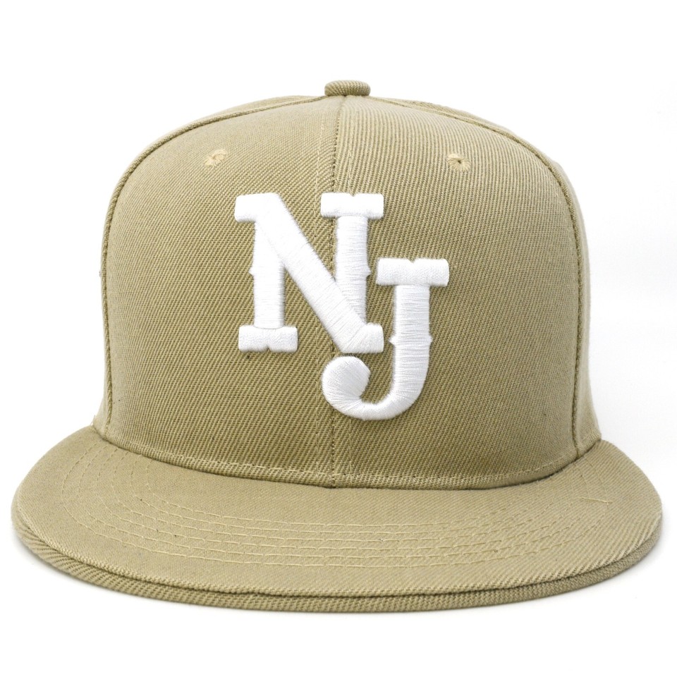 NJ New Jersey Baseball cap Front and Back NJ Embroidery Snapback Hat ...