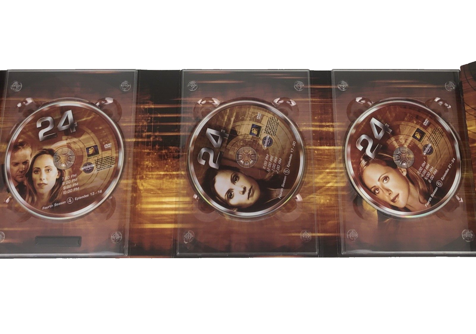 24 Season Four DVD Set Kiefer Sutherland Jack Bauer 7 Disc Set 1052 ...