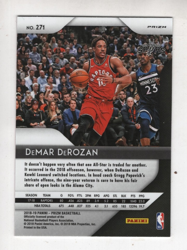 2018-19 Panini Prizm PINK ICE #271 DeMar DeRozan | eBay